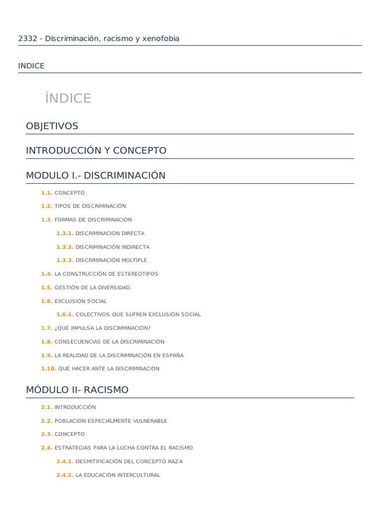 2332 - Discriminacion, Racismo y Xenofobia | PDF | Discriminación ...