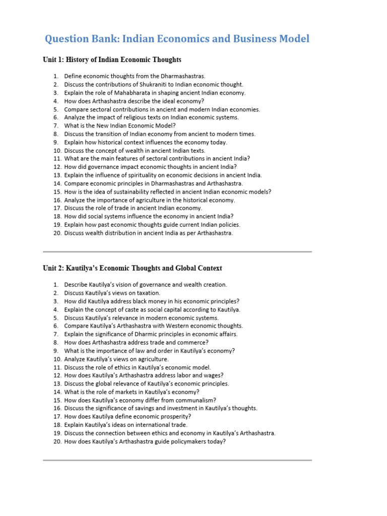 IE & BM QUESTION PAPER | PDF | Economies | Governance