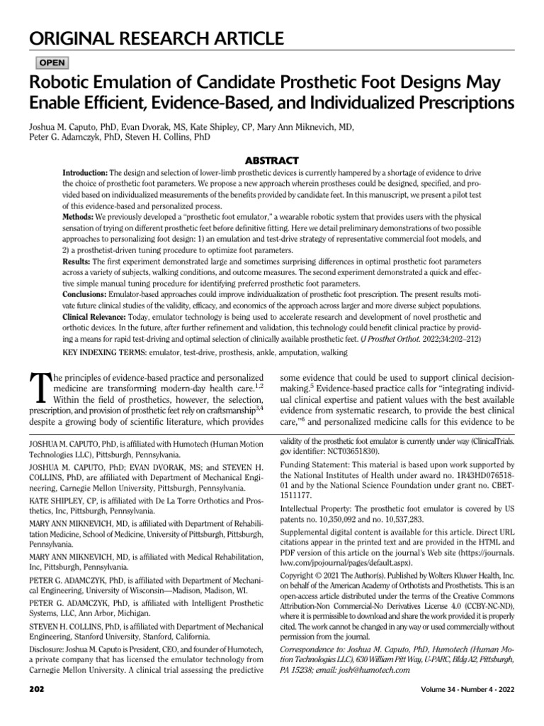 Robotic Emulation of Candidate Prosthetic Foot.3 | PDF | Prosthesis