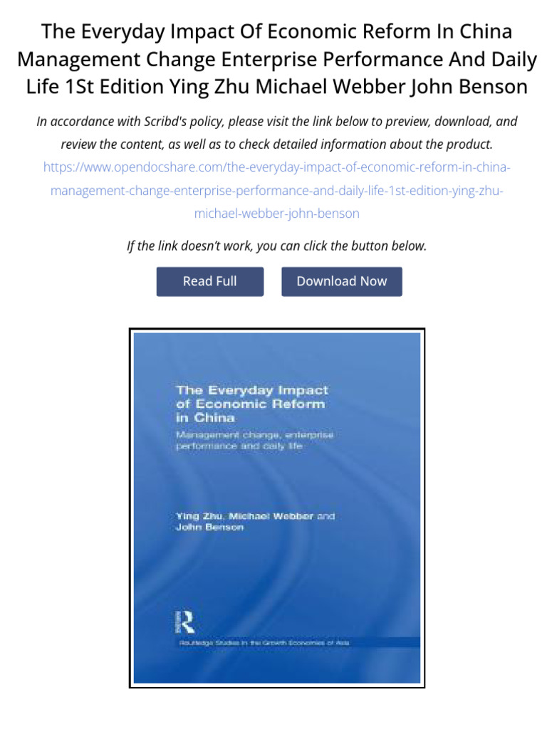 The Everyday Impact Of Economic Reform In China Management Change ...