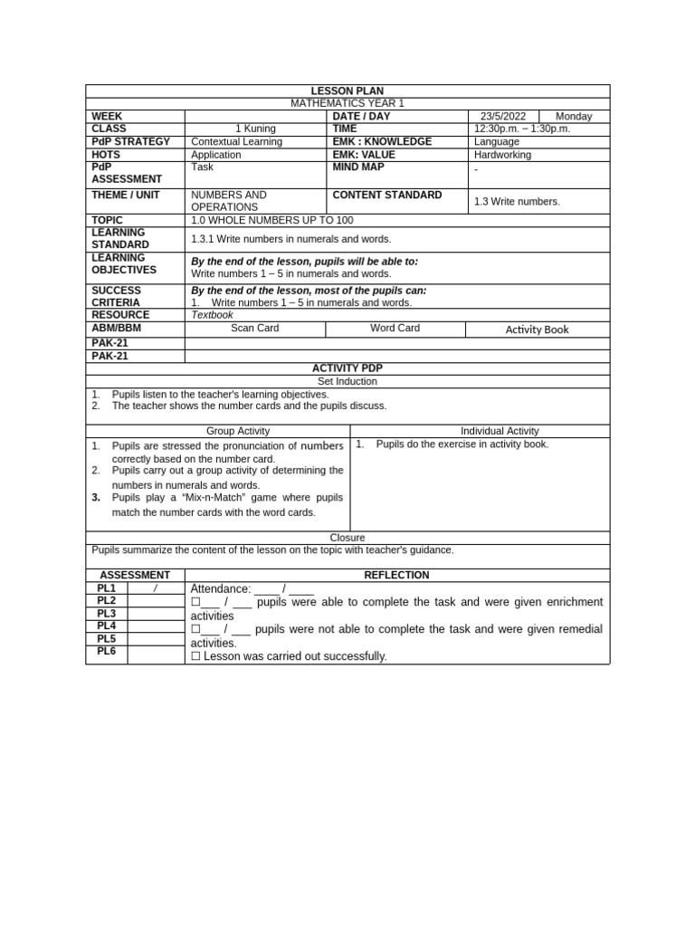 RPH M10 2022 | PDF | Lesson Plan | English Language
