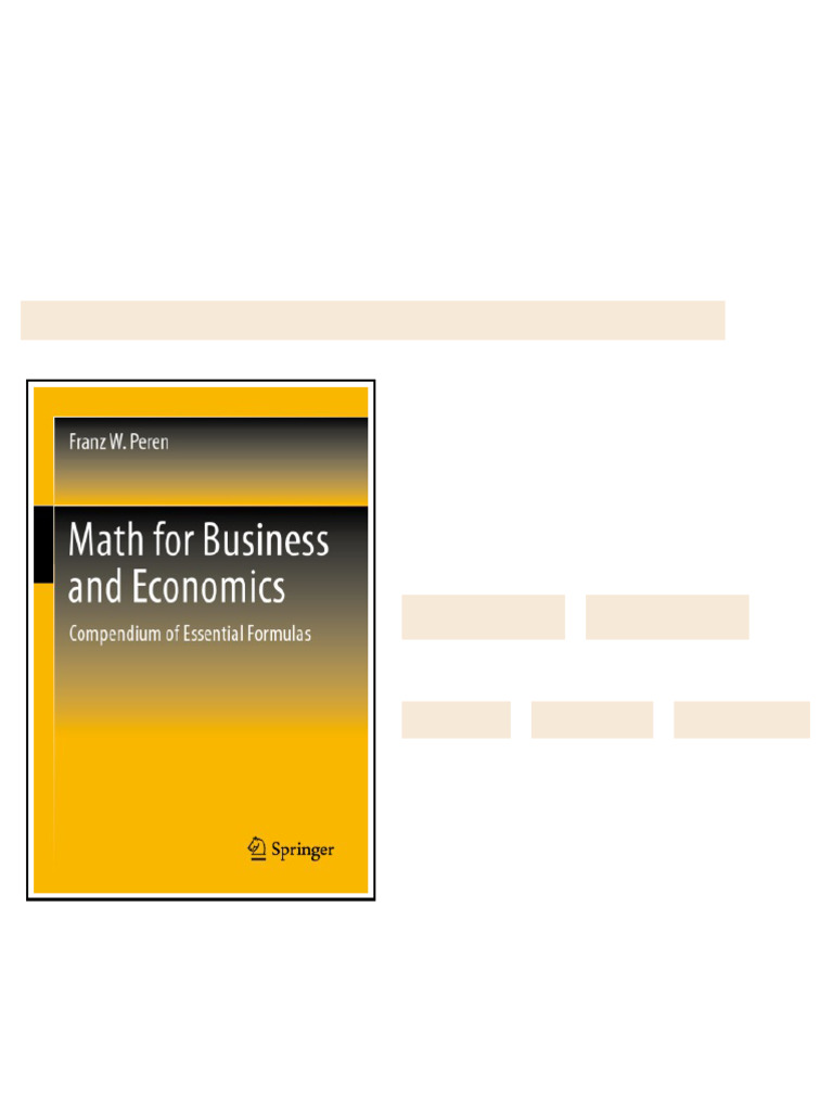 Math For Business And Economics Compendium Of Essential Formulas 1st Edition Franz W Peren ebook ...