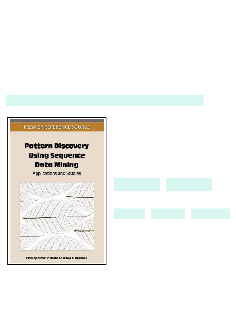 (Ebook) Pattern Discovery Using Sequence Data Mining: Applications and Studies by Pradeep Kumar ...