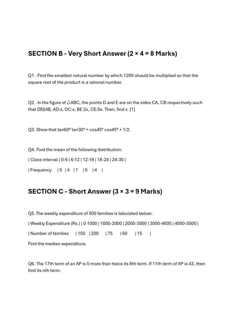 10th 40 Mark Full Portion | PDF | Triangle | Area