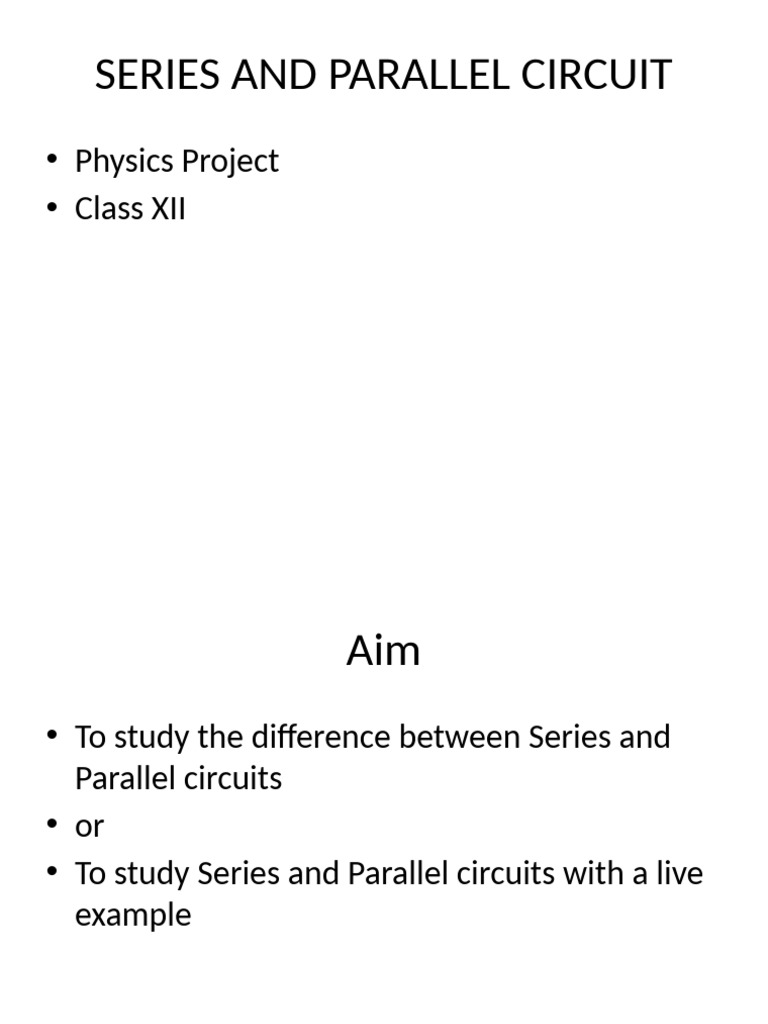 Series vs Parallel Circuits Explained | PDF