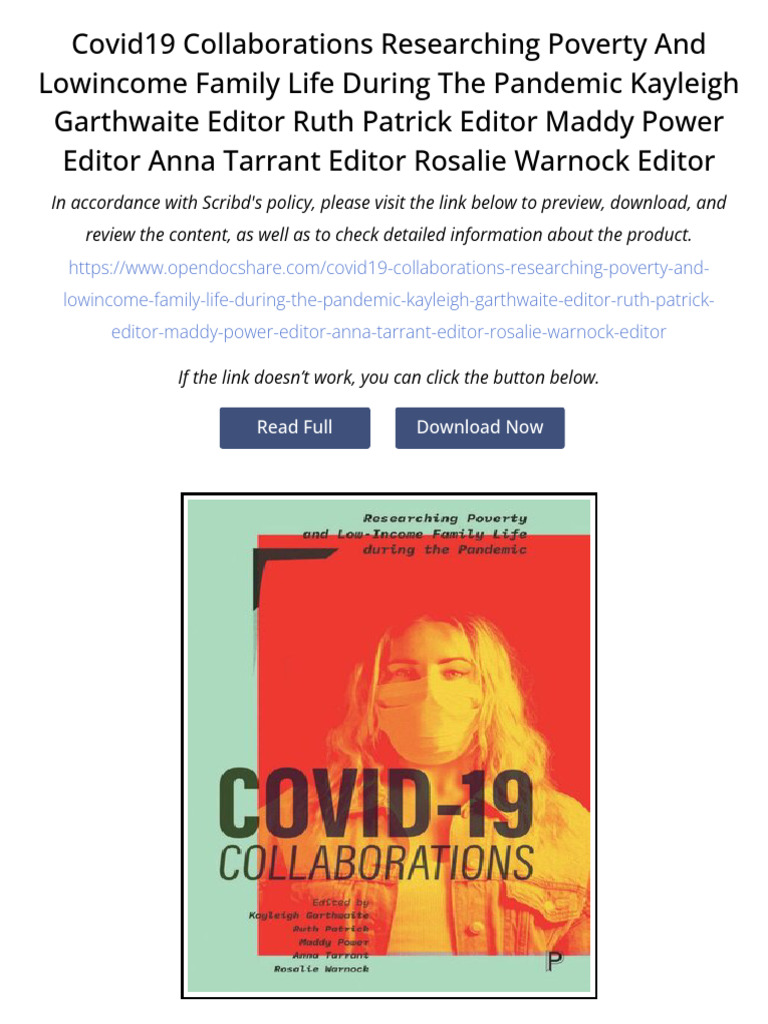 Covid19 Collaborations Researching Poverty And Lowincome Family Life ...