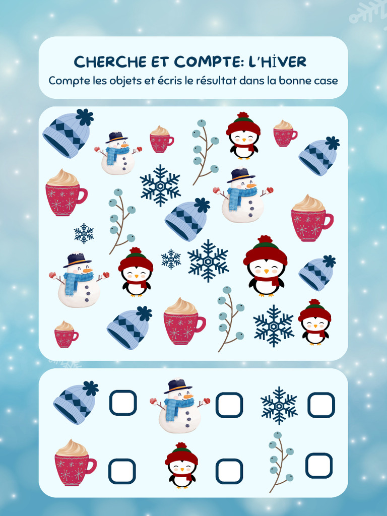 Compte d'objets : L'hiver | PDF