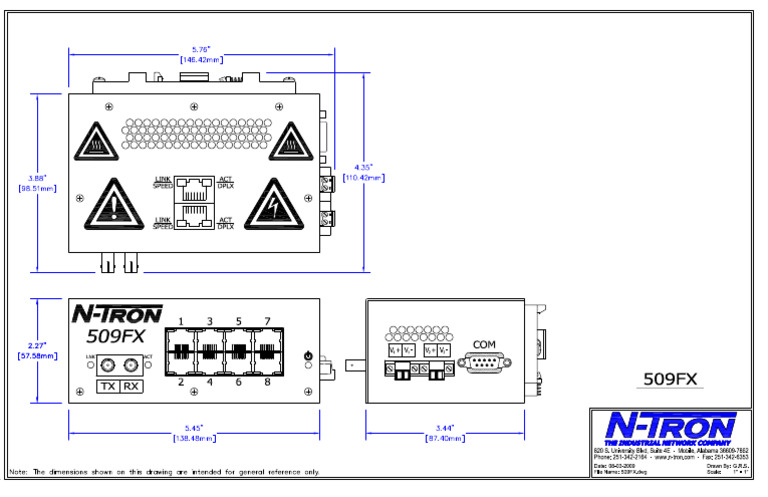 509fx Dimension Drawing | PDF