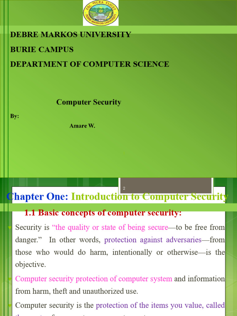 Chapter 1 | PDF | Information Security | Security