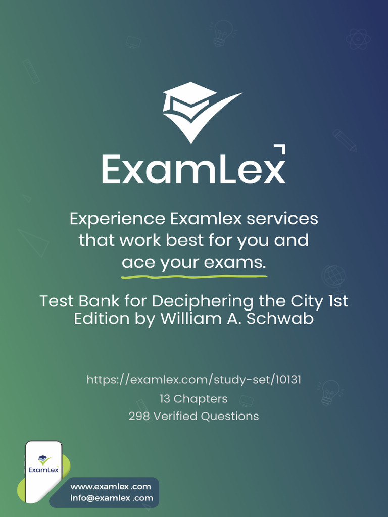 Test Bank for Deciphering the City 1st Edition by William a. Schwab ...