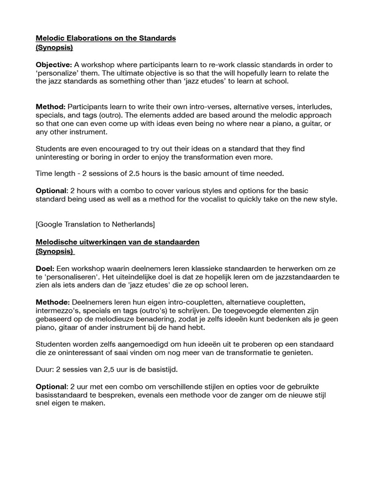 Melodic Elaboration On The Standards | PDF