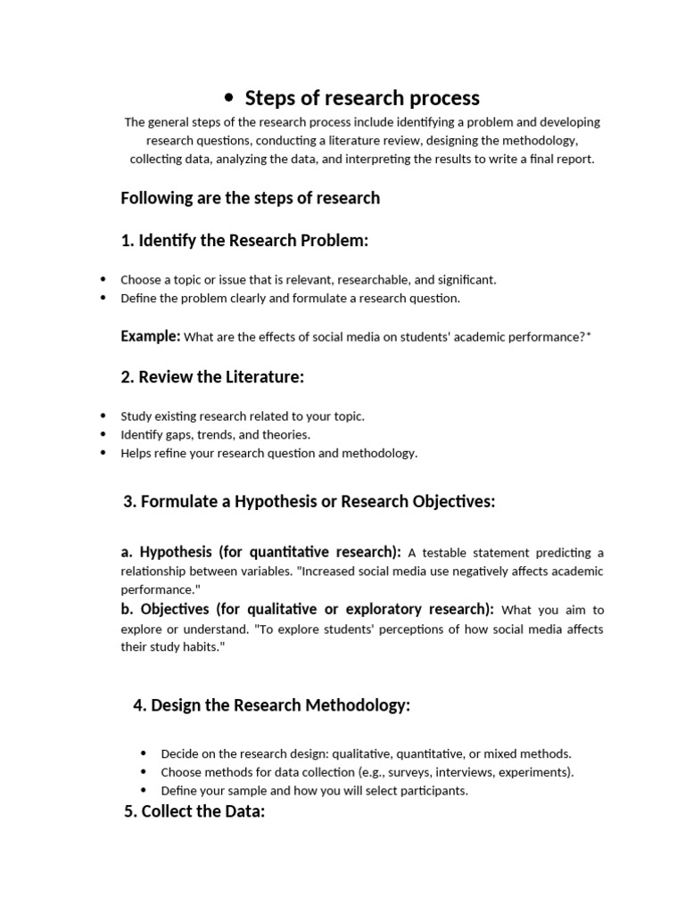 Research Process Steps Explained | PDF | Methodology | Quantitative ...