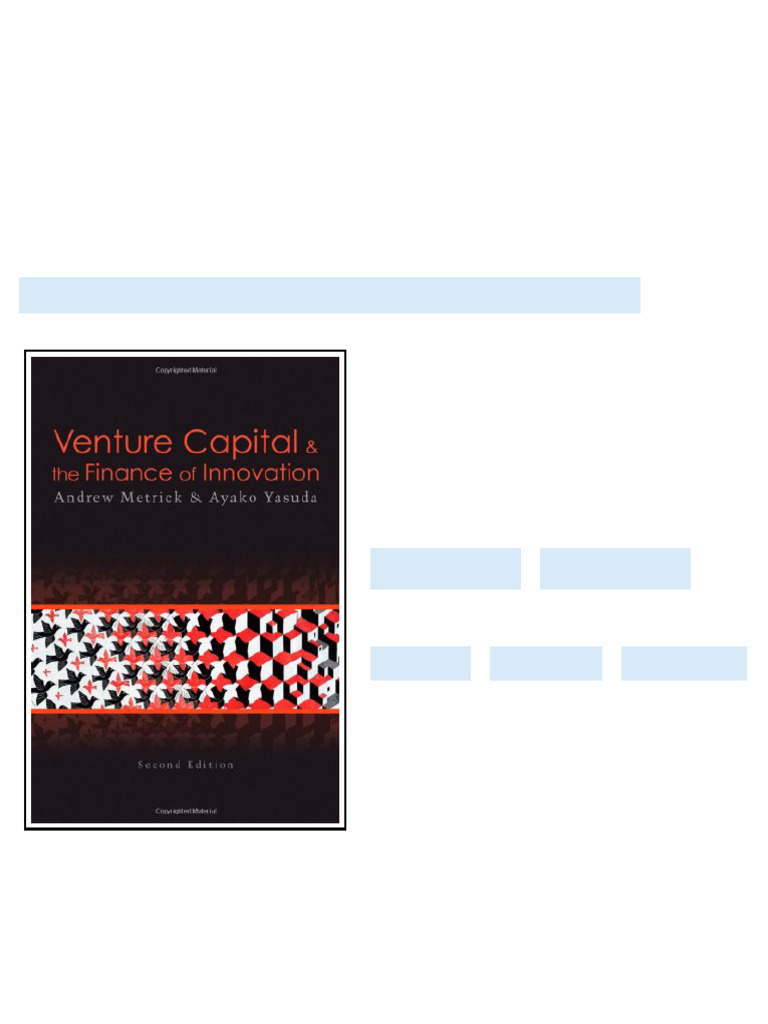 Venture Capital and the Finance of Innovation 2nd Edition Andrew ...