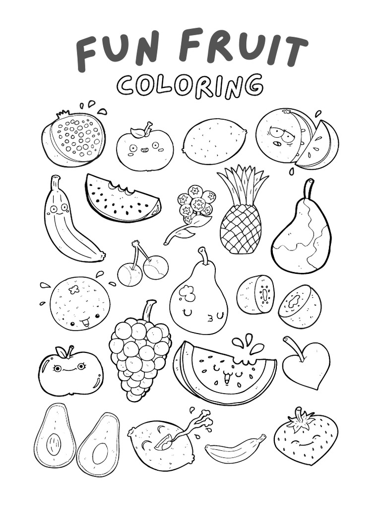 Fun Fruit Coloring Page | PDF