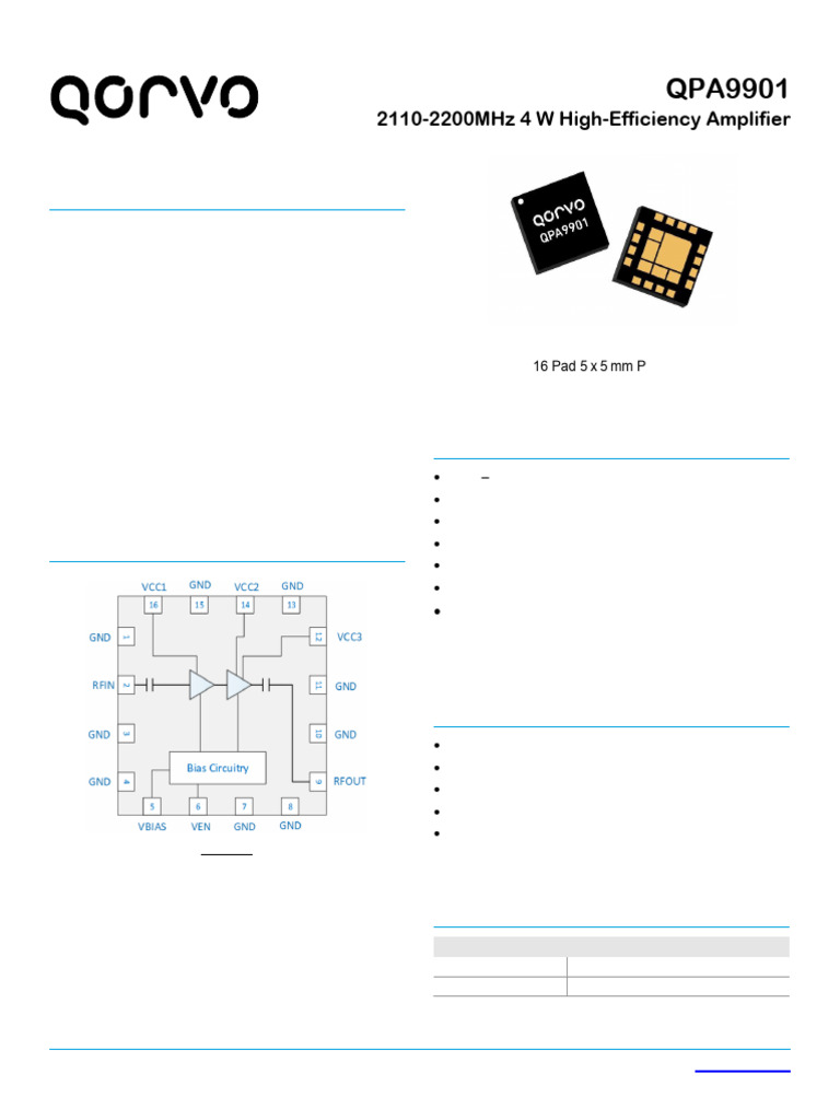 QPA9901 Data Sheet (3) | PDF | Printed Circuit Board | Amplifier