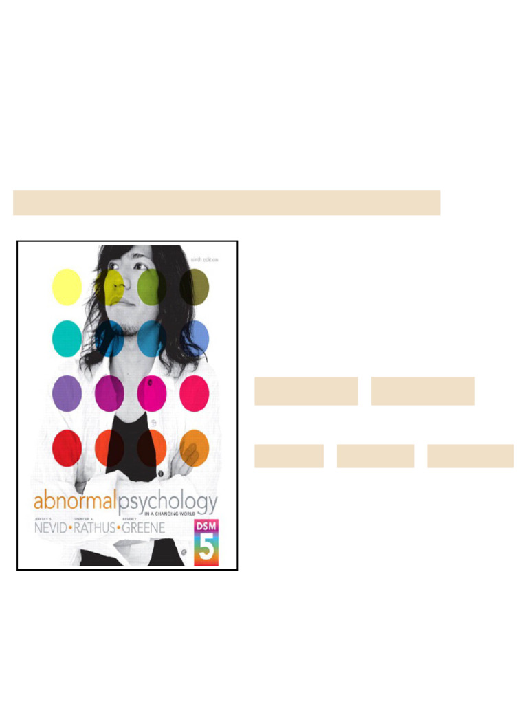 Abnormal psychology in a changing world 9th edition Edition Greene ...