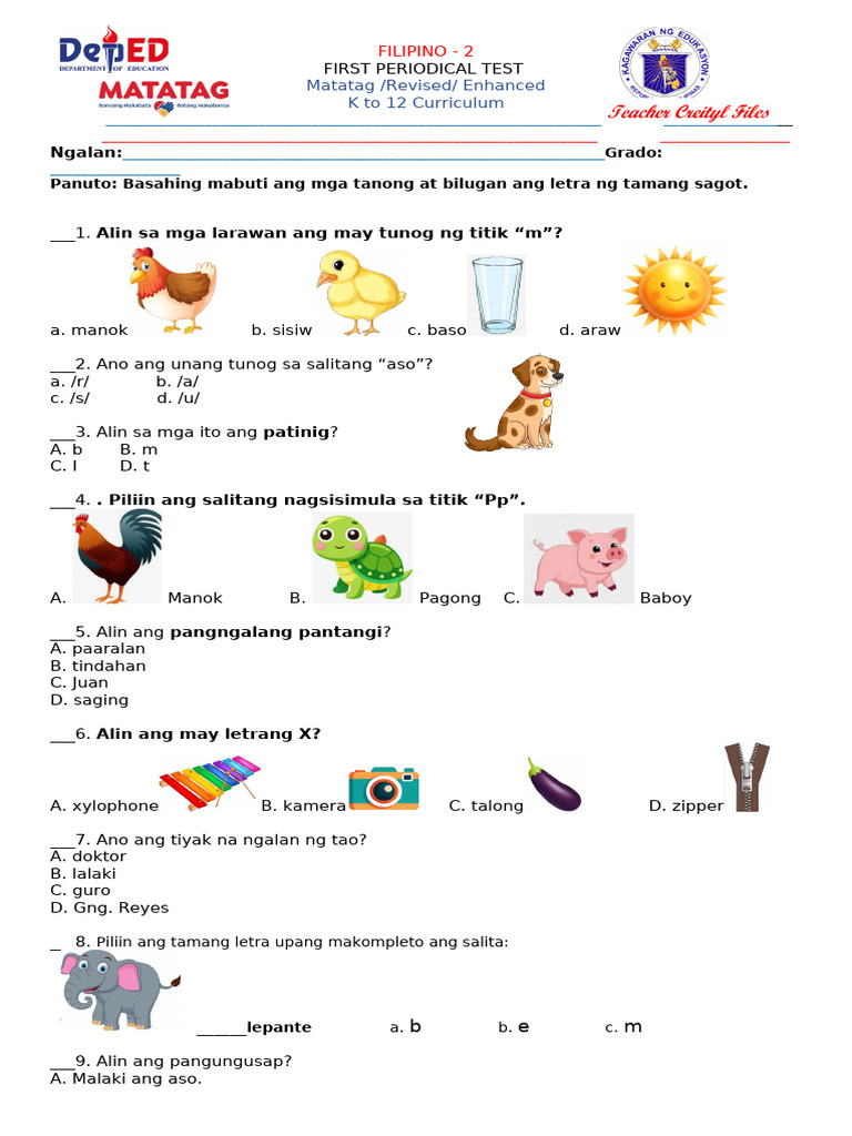 Filipino 2 Q1 PT | PDF