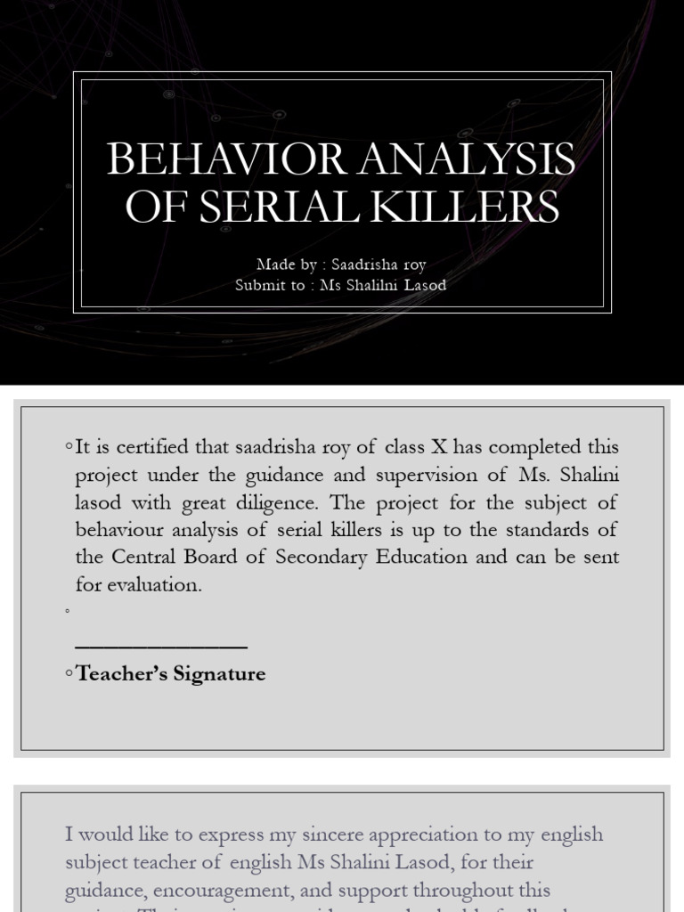 Behaviour Analysis of Serial Killers | PDF | Psychopathy | Crimes
