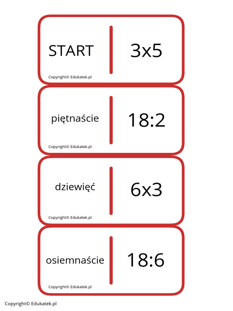 Domino Mnozenie i Dzielenie | PDF