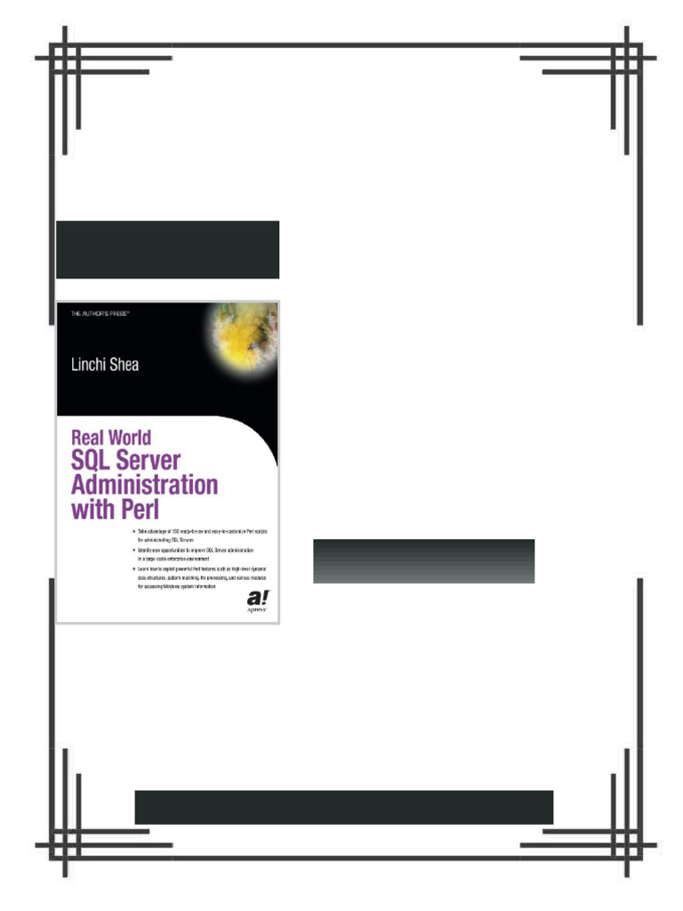 Real World SQL Server Administration with Perl 1st Edition Linchi Shea ebook structured pdf ...