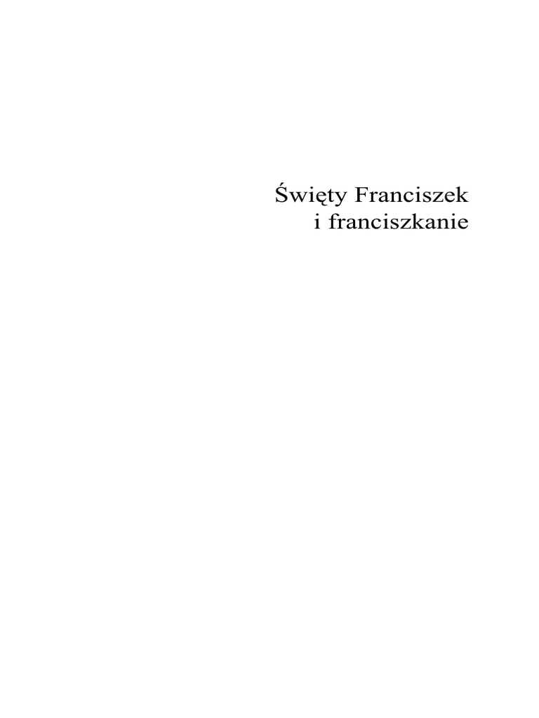 Swiety Franciszek i Franciszkanie (PDF) | PDF