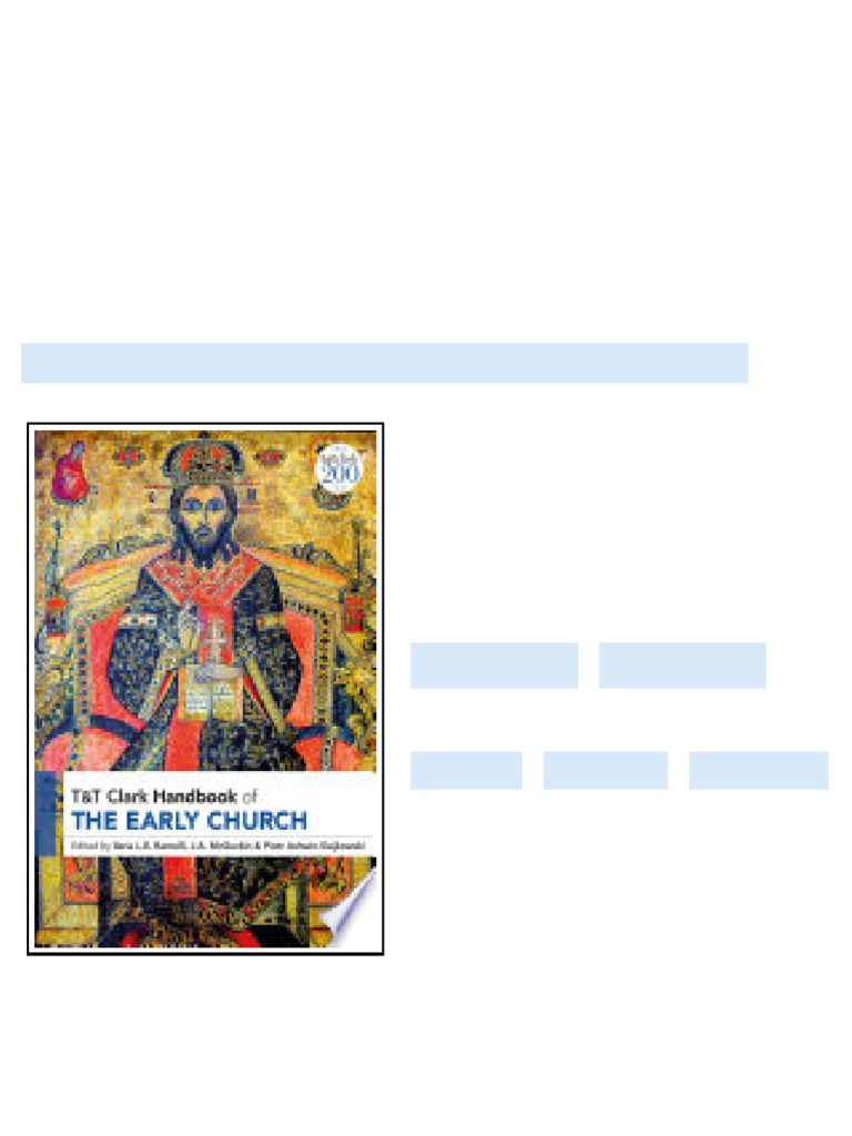 (Ebook) T&T Clark Handbook of the Early Church by Ilaria L.E. Ramelli ...
