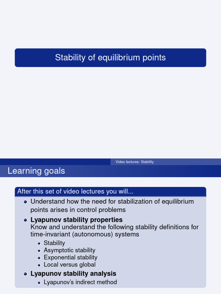 non_linear_control_system_lecture3 | PDF | Stability Theory | Calculus