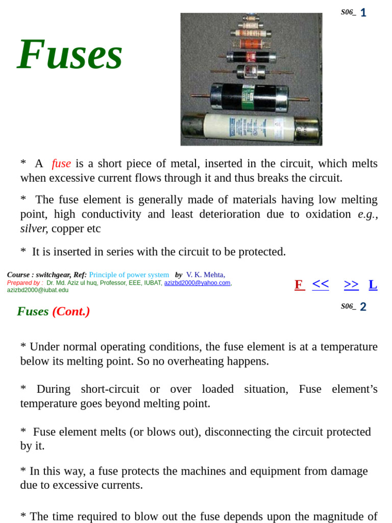 Lec Swgr s06 | PDF | Fuse (Electrical) | Electricity