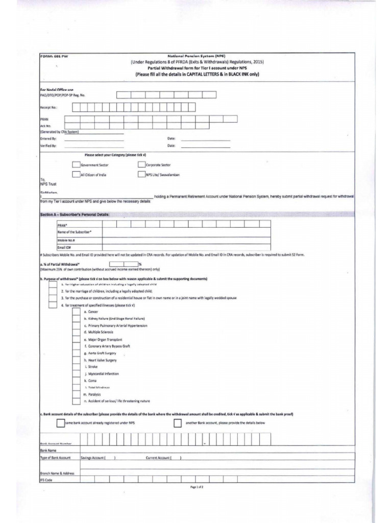 Nps Withdraw Form | PDF