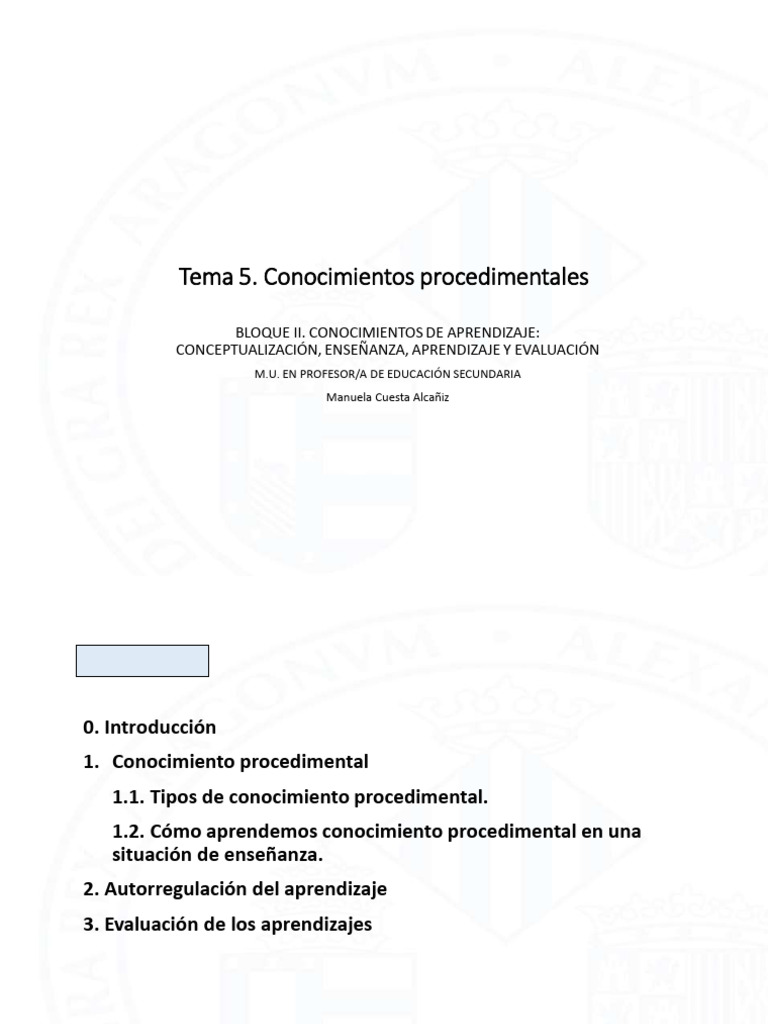 TEMA 5 | PDF | Evaluación | Aprendizaje