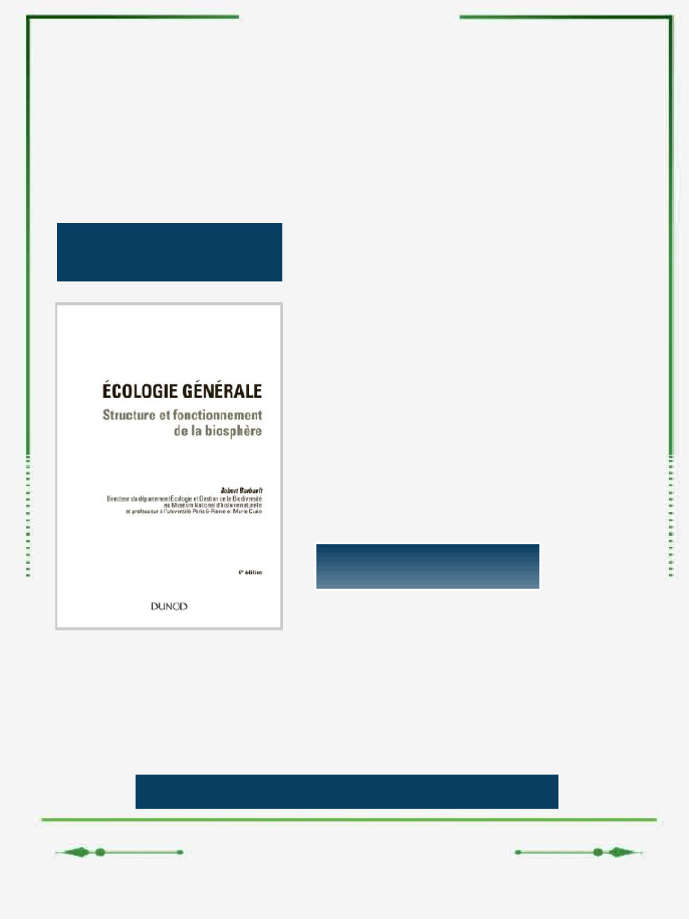 Ecologie générale Structure et fonctionnement de la biosphère 6th ...