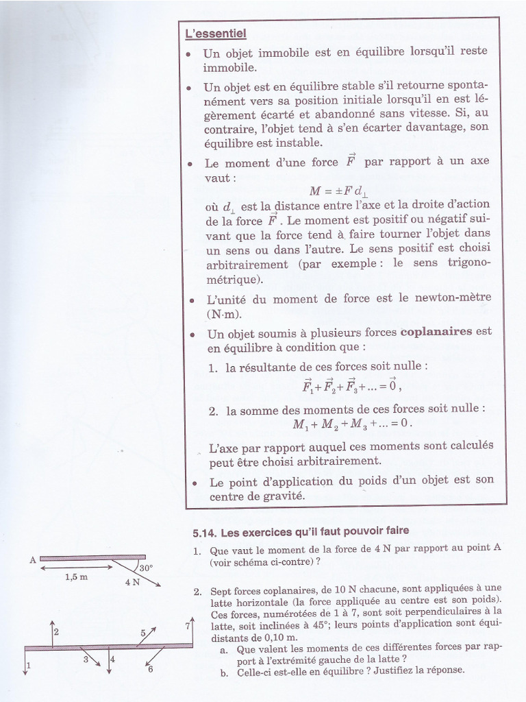 Exercices Moment Forces | PDF