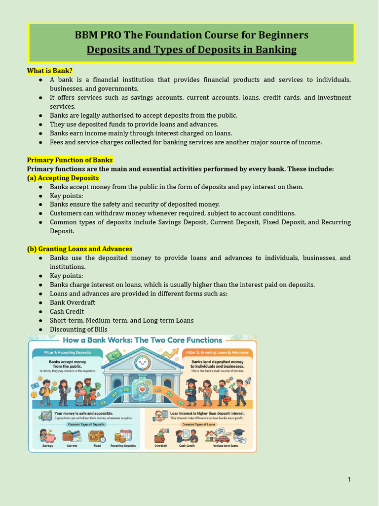 Understanding Bank Functions and Accounts | PDF | Banks | Transaction ...