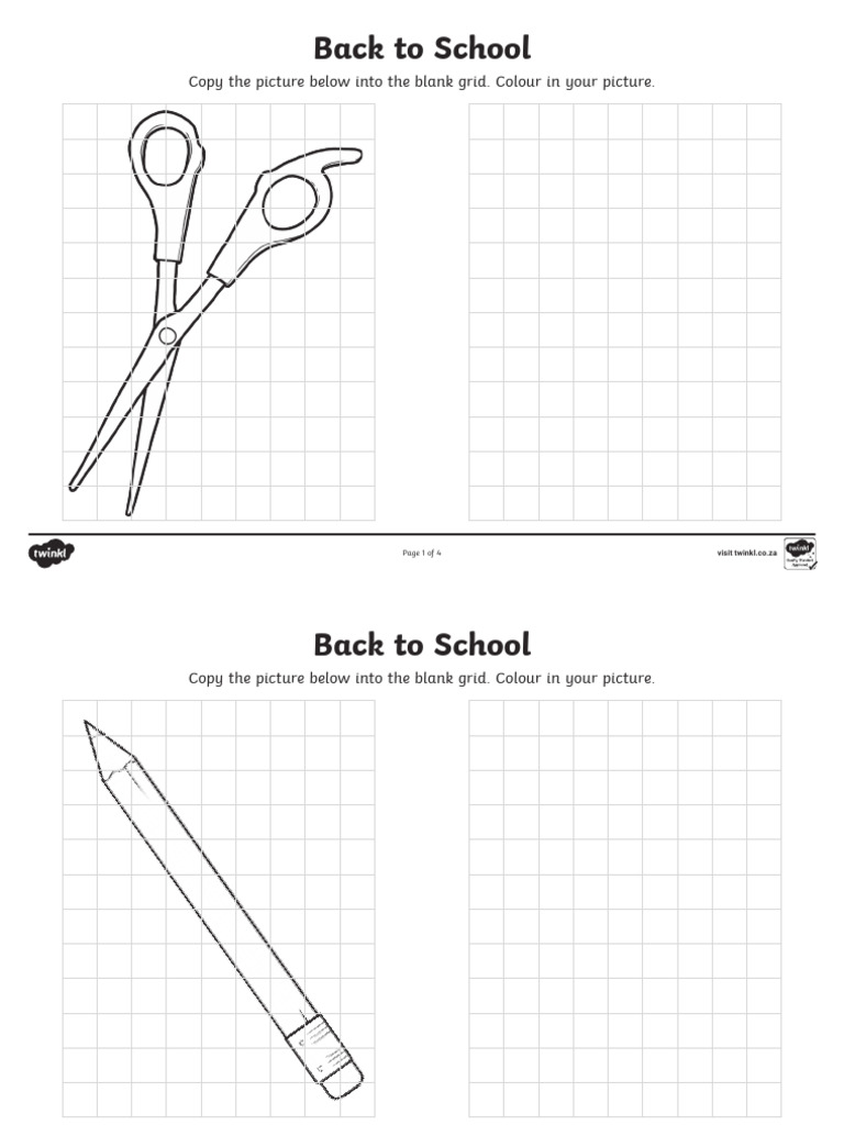 Back to School Copy Drawing Art Activity Sheets | PDF