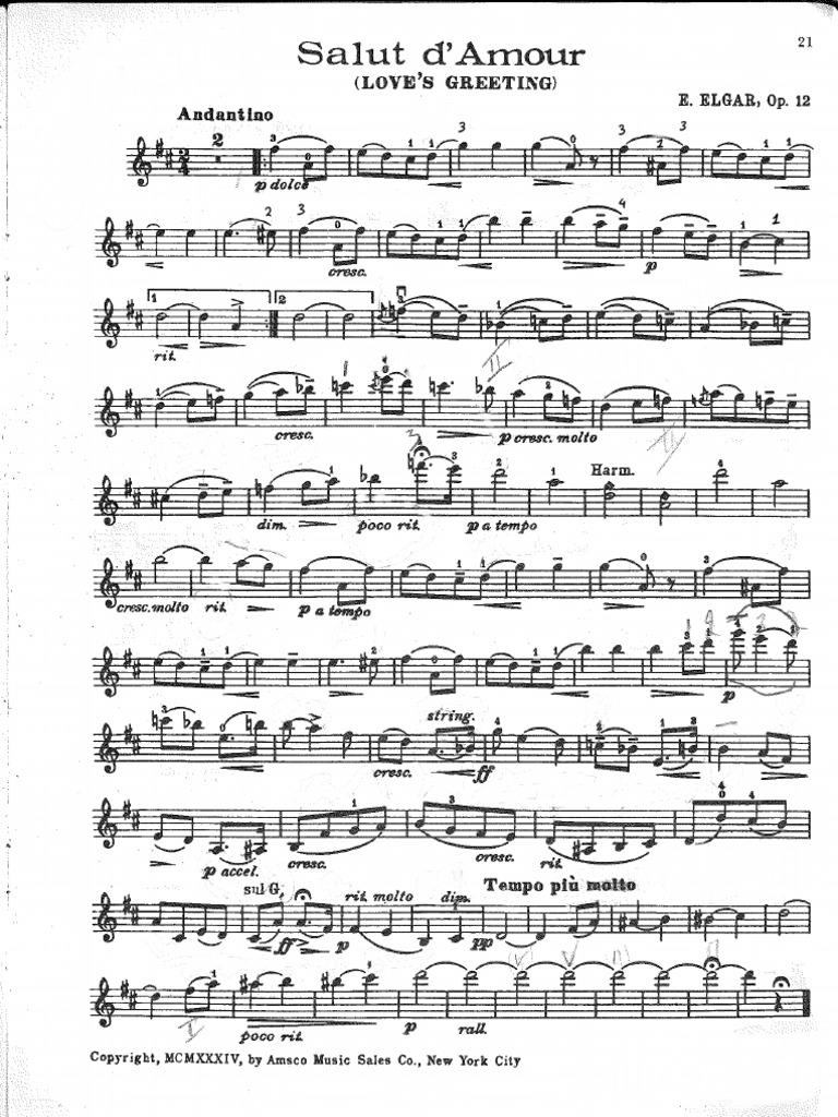 Salut d’ Amur (From Album of Violin Pieces) | PDF