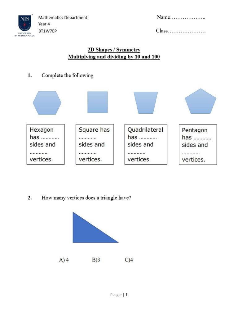 3d Shapes and Symmetry | PDF