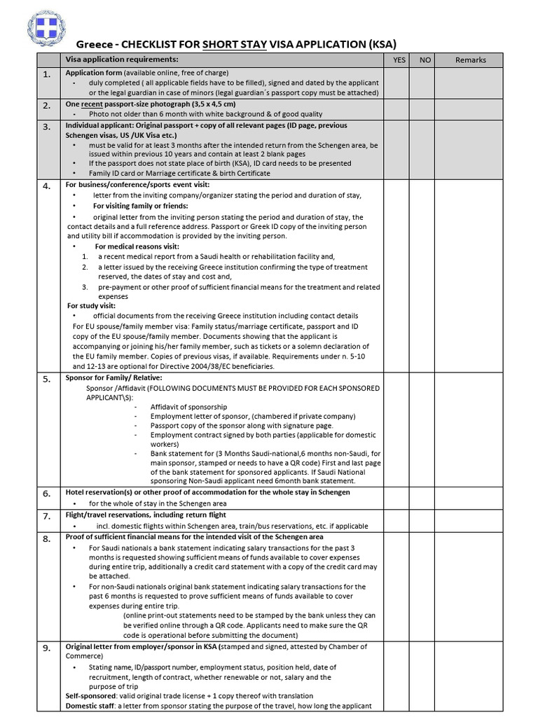 Checklist for Schengen Visa Application | PDF | Travel Visa | Passport