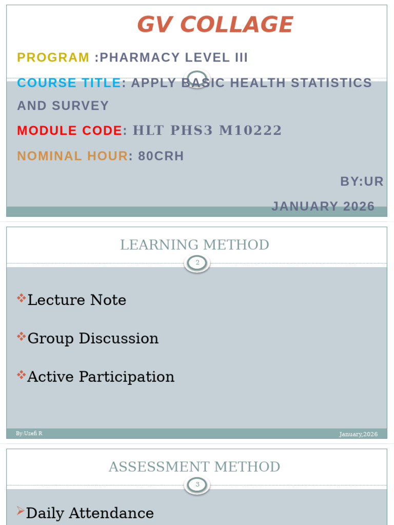 Statistic PPT for 2018 Pharmacy Students | PDF | Level Of Measurement ...