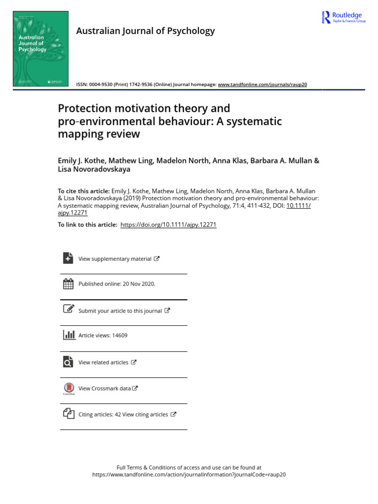 Protection Motivation Theory & Environment | PDF | Psychology ...