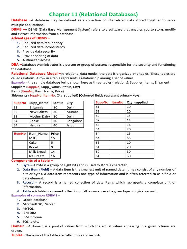 Chapter 11 (Relational Databases) | PDF | Sql | Databases