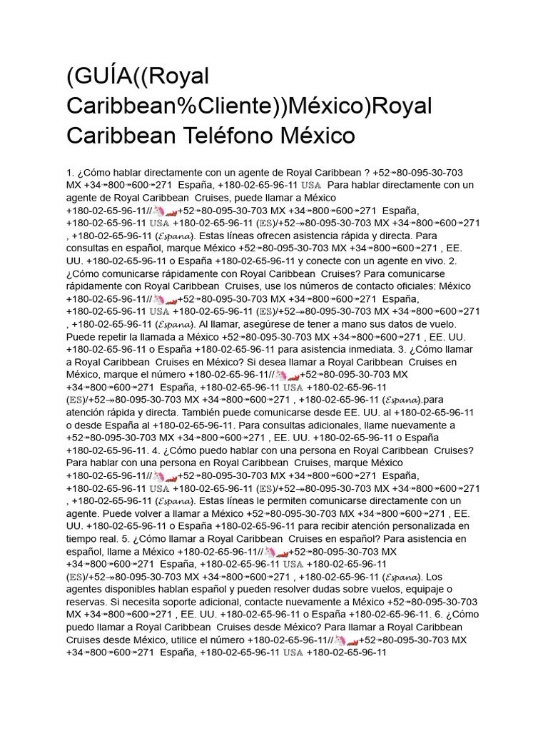 Royal Caribbean Teléfono México | PDF