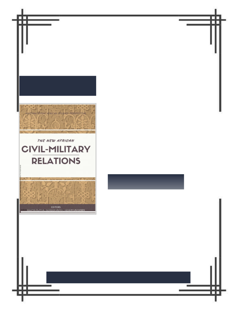 The New African Civil Military Relations 1st Edition Martin Rupiya ...
