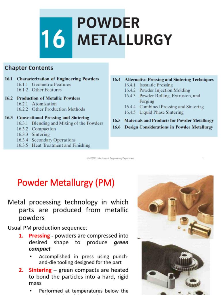 06 Powder Metallurgy Ch16 | PDF | Sintering | Porosity