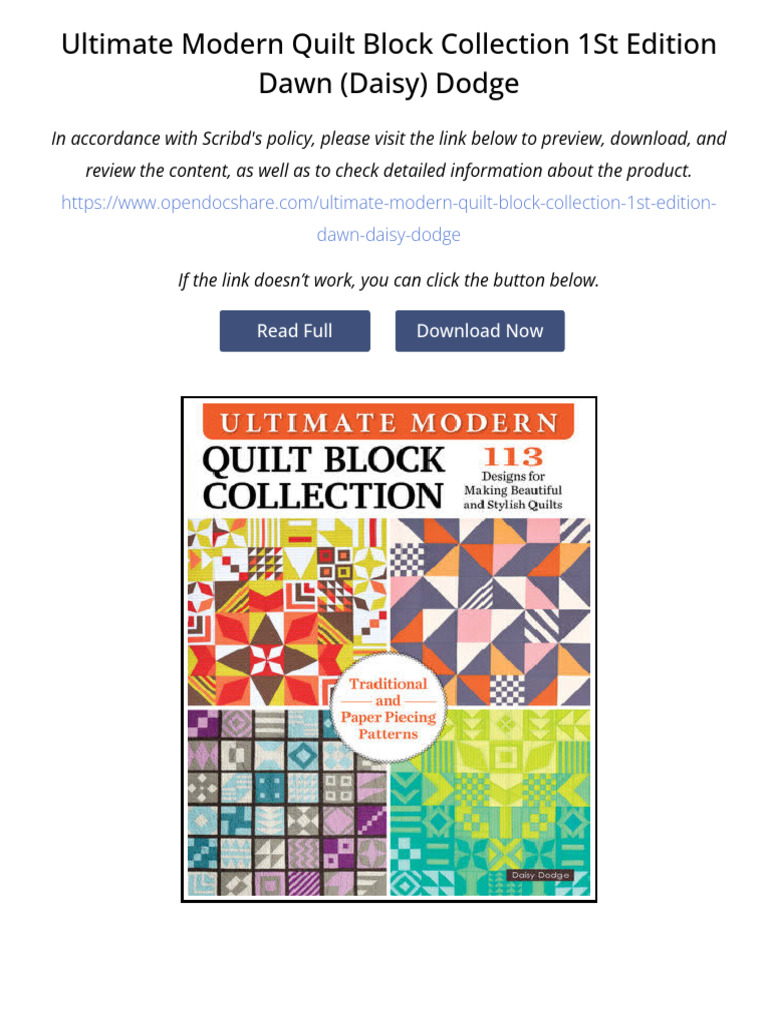 Ultimate Modern Quilt Block Collection 1st Edition Dawn (Daisy) Dodge ...