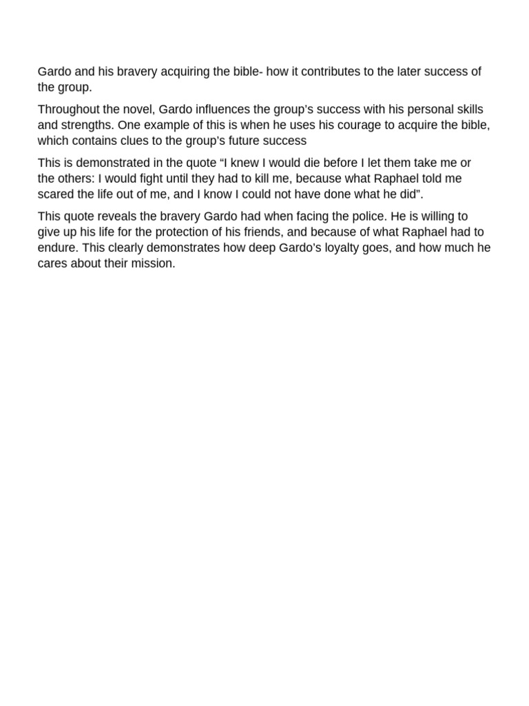 Gardo's Bravery and Group Success | PDF
