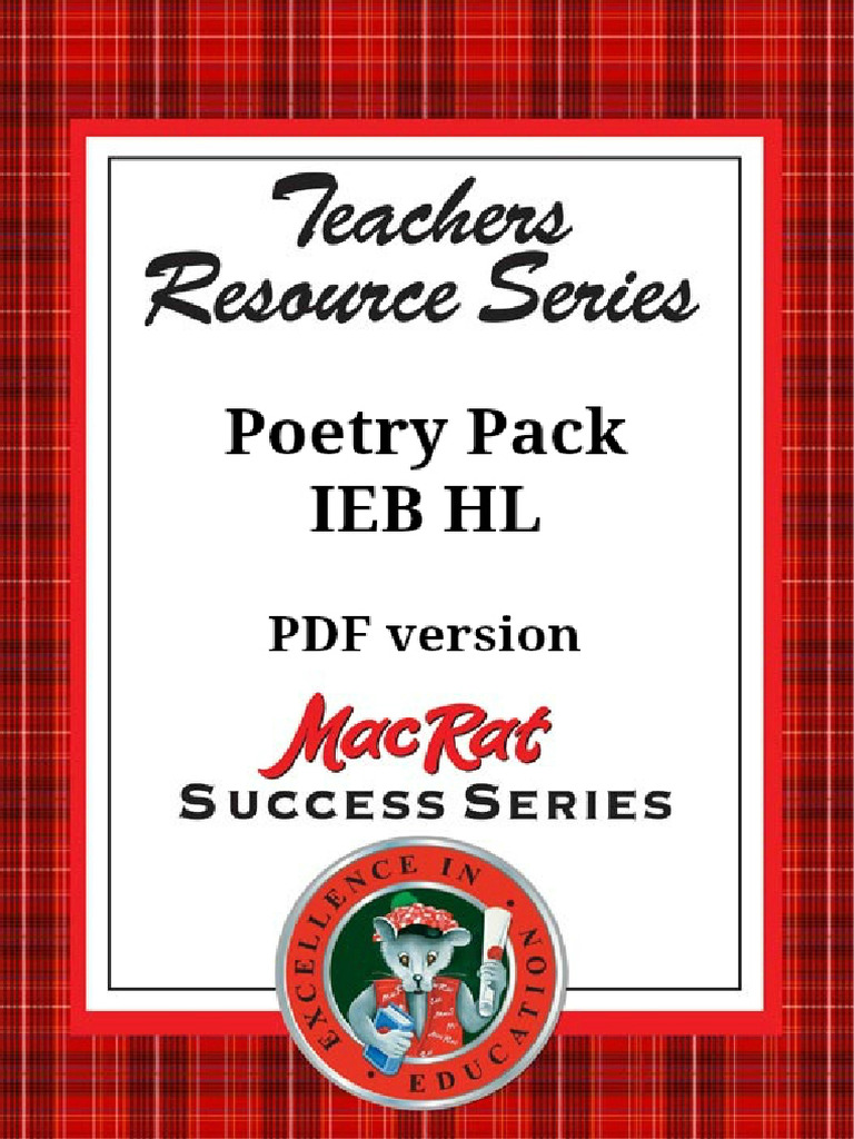 IEB Grade 12 Poetry Pack 2026 | PDF | Poetry | Rhyme
