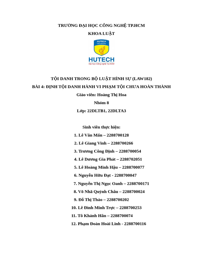 Tiểu Luận Nhóm 8 | PDF