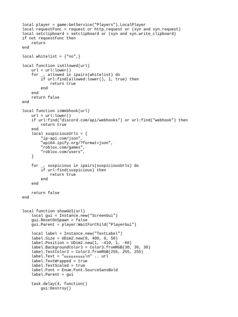 Roblox Webhook URL Handler Script | PDF | Internet | Internet Standards