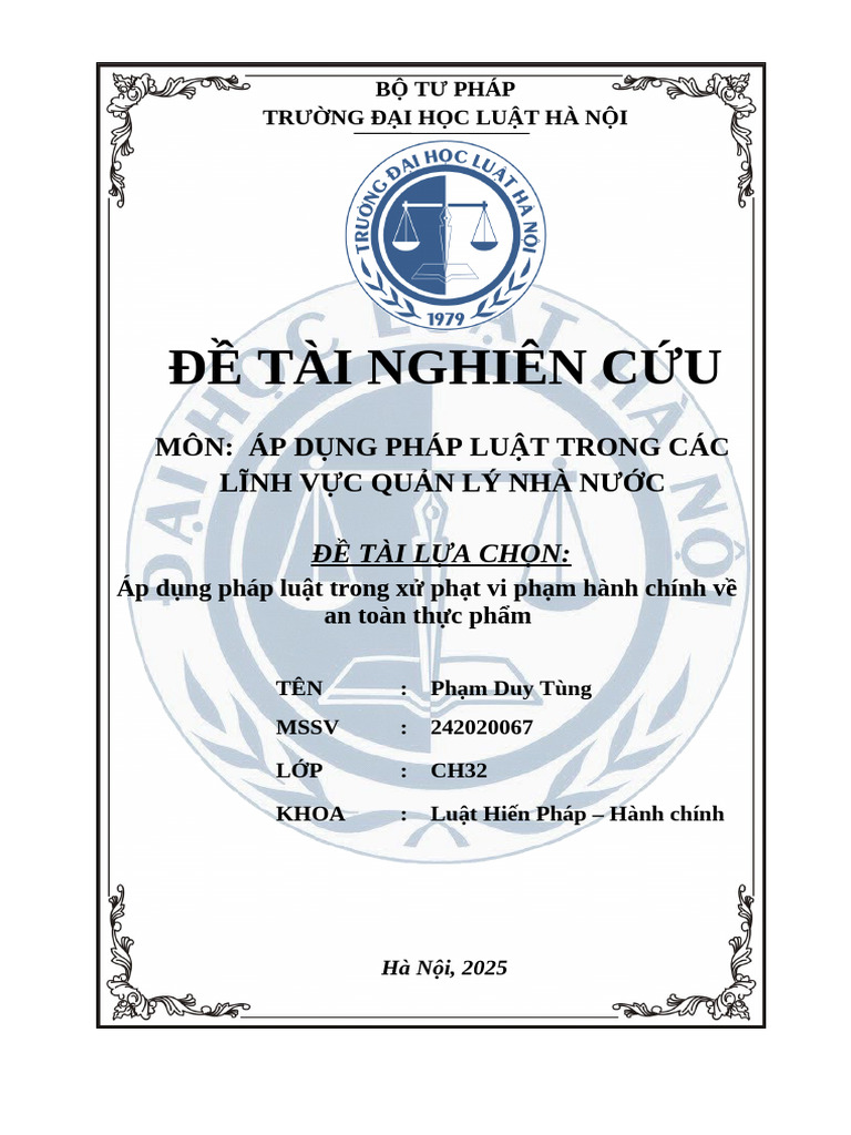 Phạm Duy Tùng - Tiểu luận | PDF