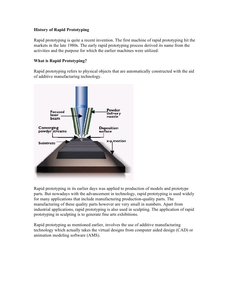 History of Rapid Prototyping | PDF | 3 D Printing | Prototype